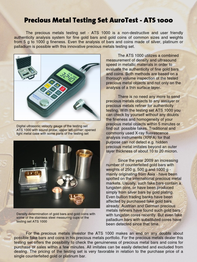 Data Sheet AuroTest ATS 1000 Version 1.1 English | PDF | Precious ...