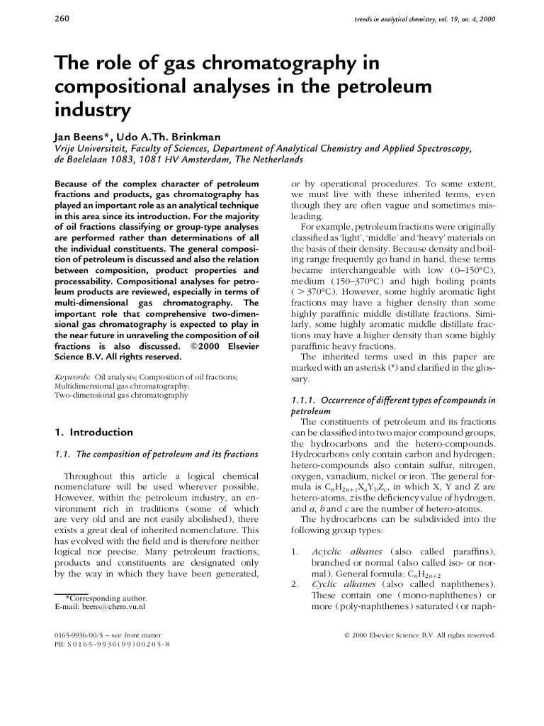 Gas Chromatography in Petroleum Analysis | PDF | Chromatography | Petroleum