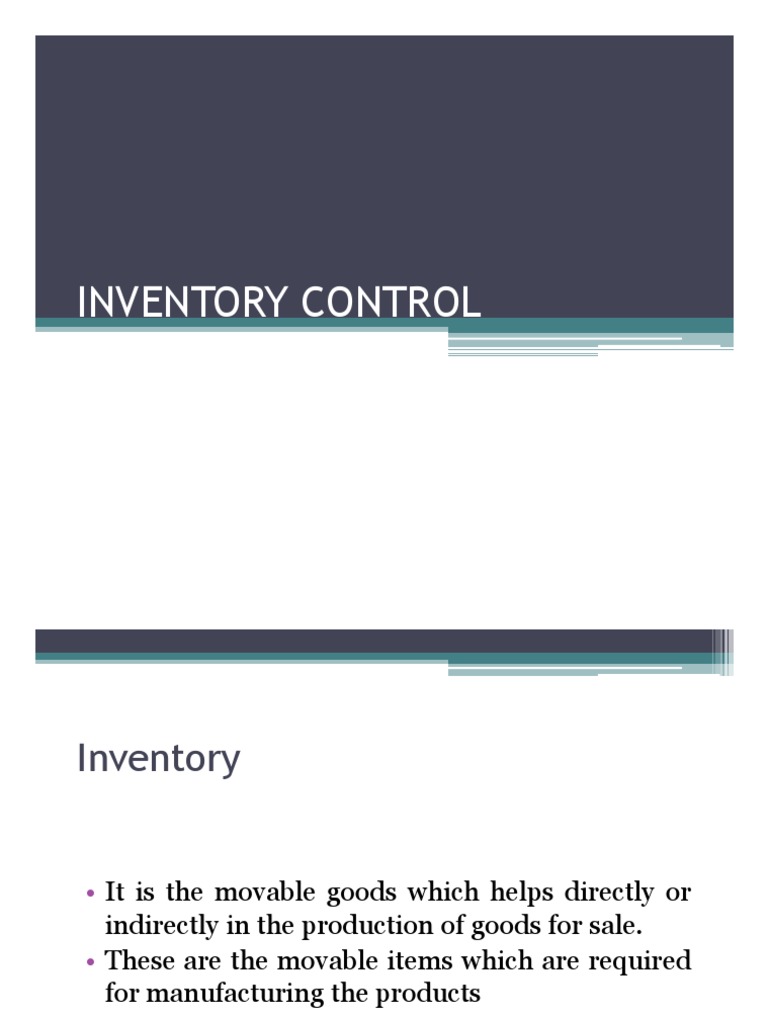 Inventory Control | PDF