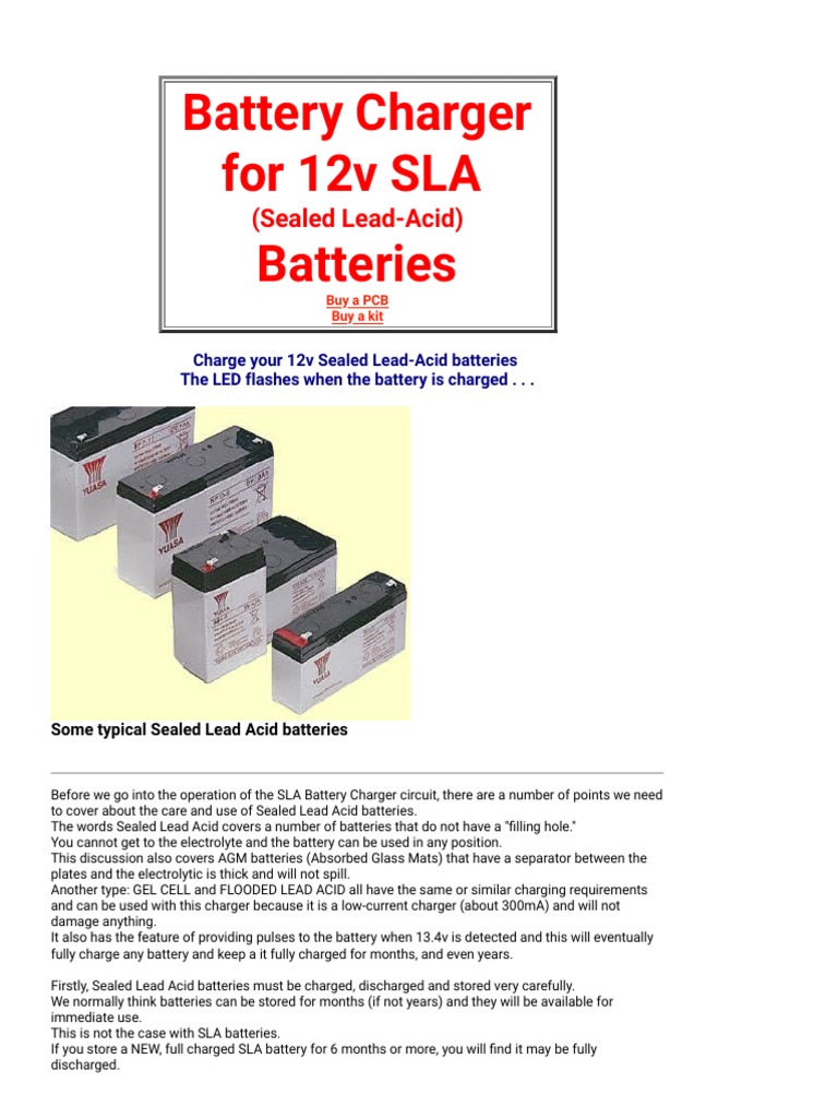 12V SLA Battery Charger Guide | PDF | Components | Electricity