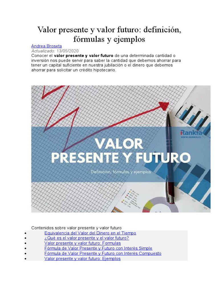 Valor Presente y Valor Futuro | PDF | Interés | Tasas de interés
