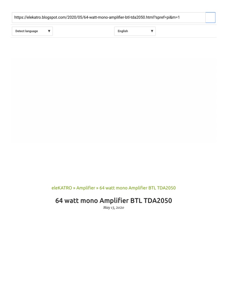 64 Watt Mono Ampli Er BTL Tda2050: Elekatro | PDF | Resistor | Printed ...