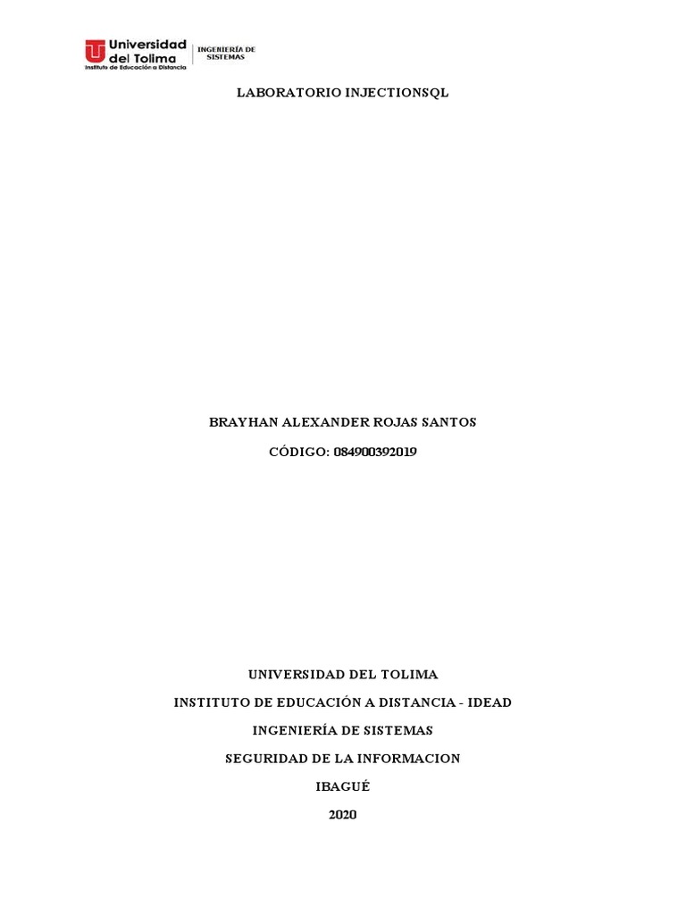 Laboratorio SQL INJECTION | PDF | SQL | Bases de datos