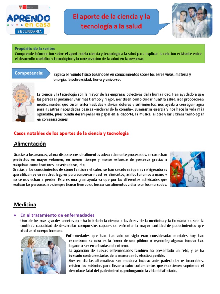 El Aporte de La Ciencia y La Tecnología A La Salud PDF | PDF ...
