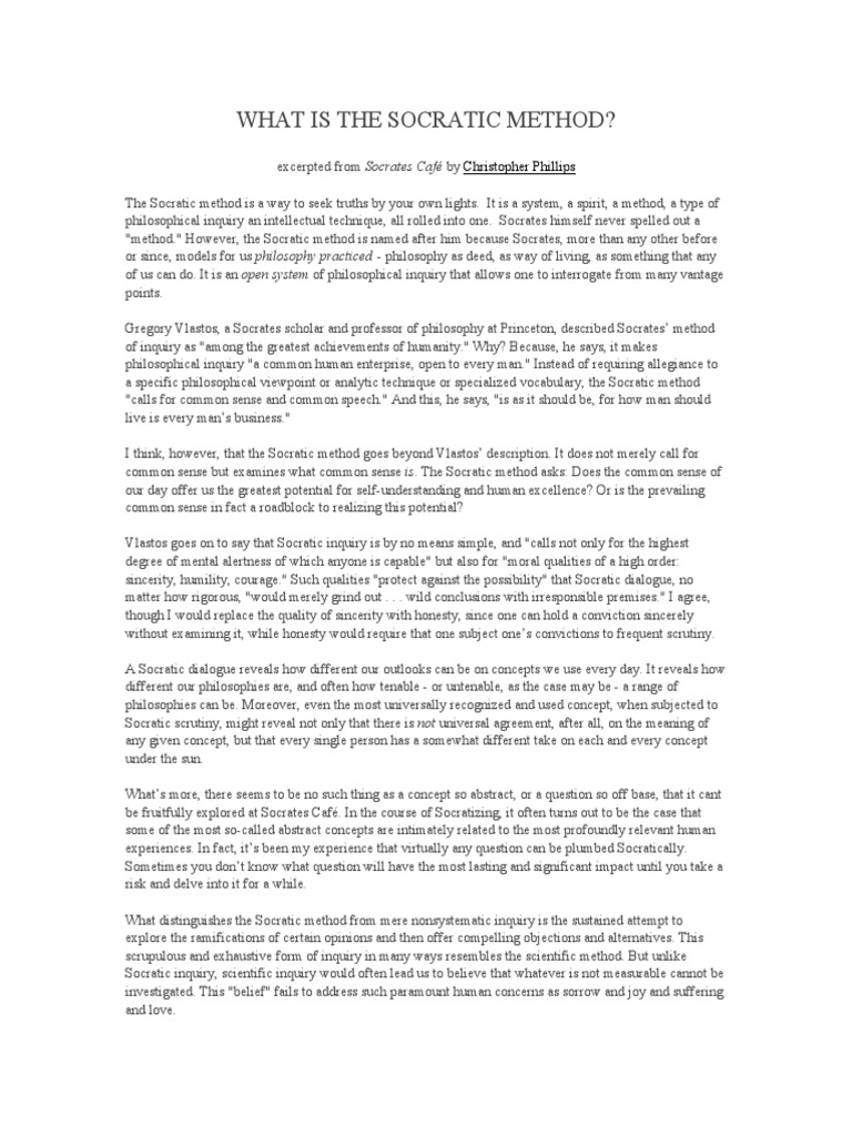 What Is The Socratic Method | PDF | Socrates | Common Sense