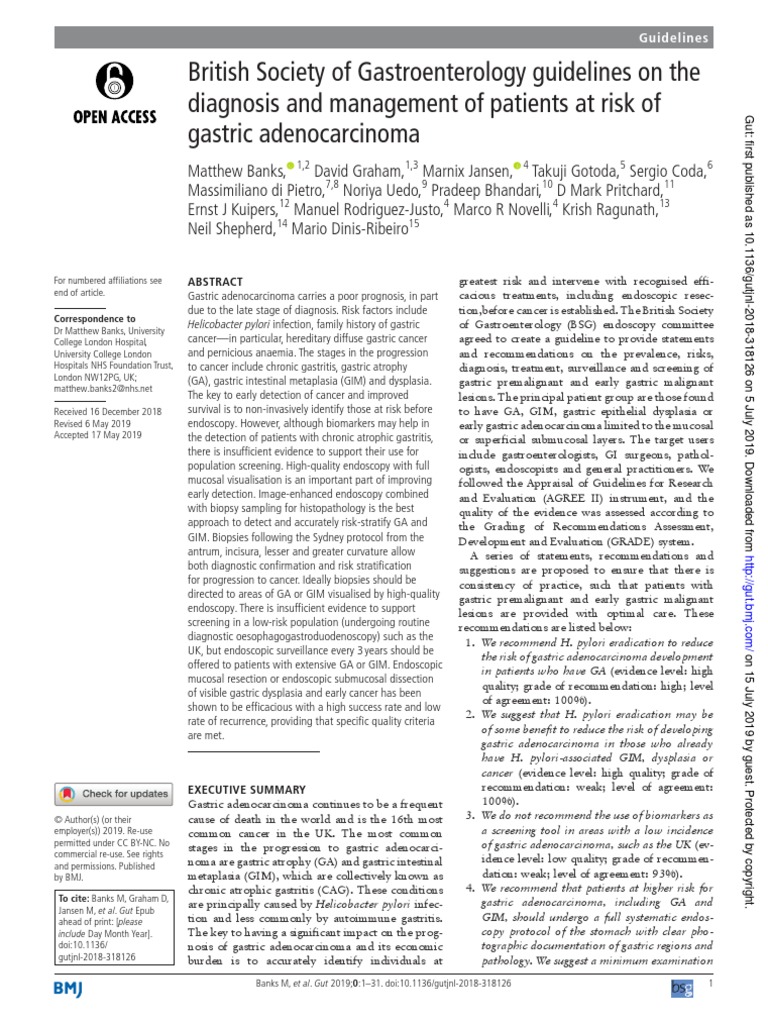 British Society of Gastroenterology Guidelines On The Diagnosis and ...