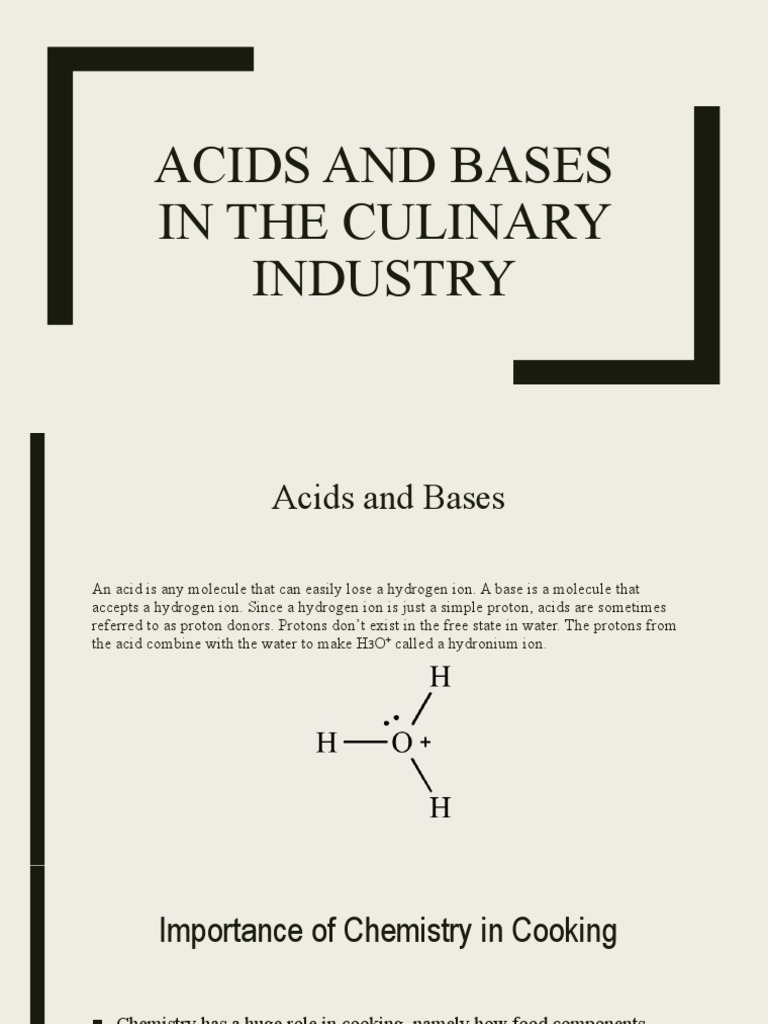 Acids and Bases in The Culinary Industry | PDF | Sodium Bicarbonate | Acid