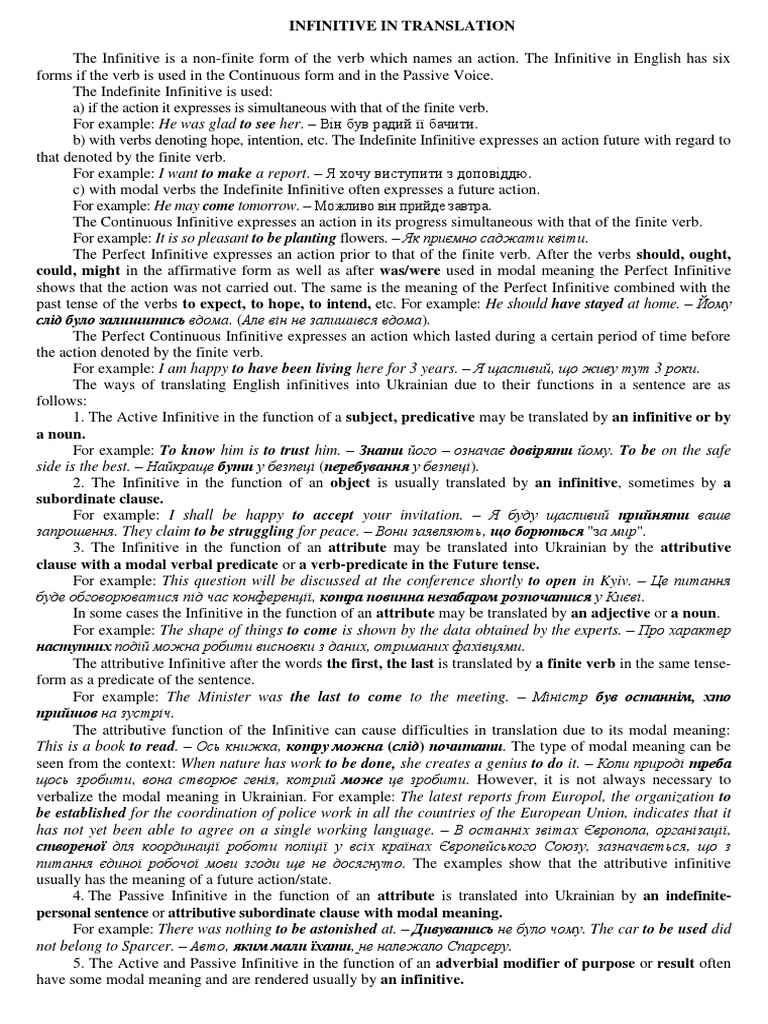 Lecture Infinitive Constructions PDF | PDF | Perfect (Grammar) | Verb