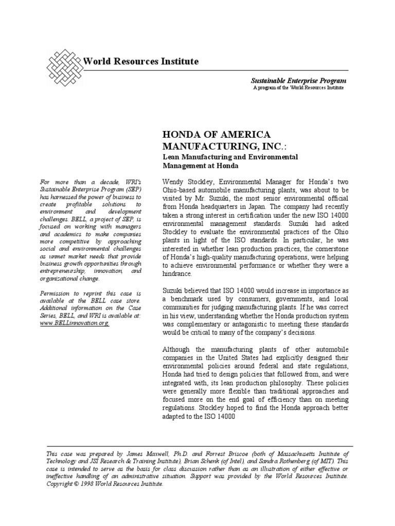 Case Study Honda | PDF