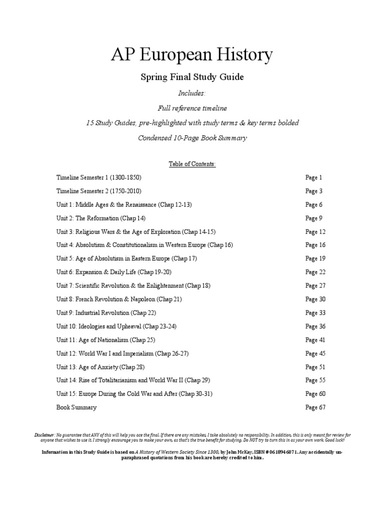 Ap Euro Study Guide | PDF | Humanism | Catholic Church