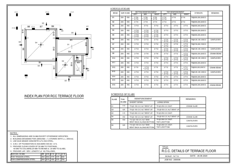 RCC Details of Terrace Floor Plan | PDF | Architectural Elements ...