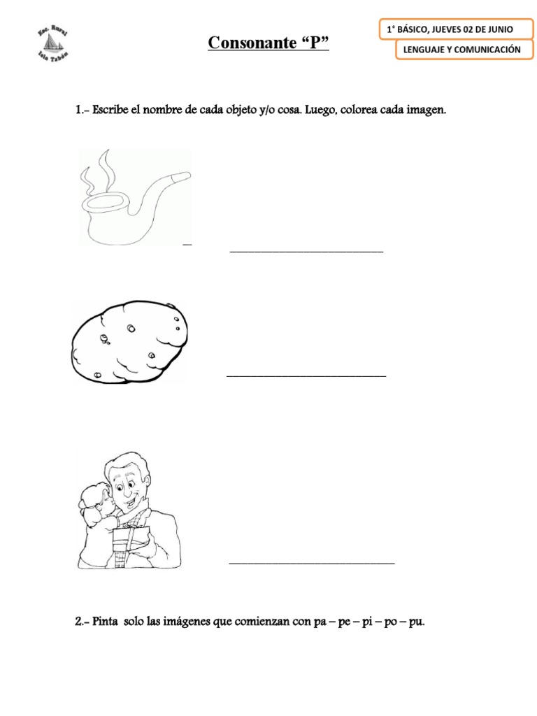 CONSONANTE P .-----GUÍA PARA TRABAJAR | PDF