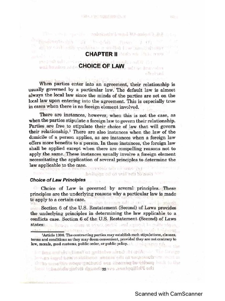Conflict of Laws Chapter 2 Compressed | PDF