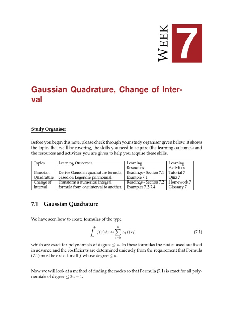 Gaussian Quadrature and Transforming Numerical Integration Formulas ...
