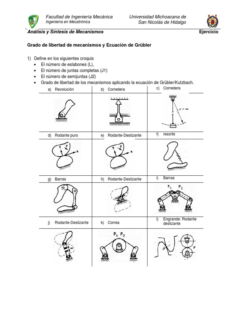 2 - 2 - DOF y Ecuacion de Gruebler Red Preg PDF | PDF | Máquinas ...
