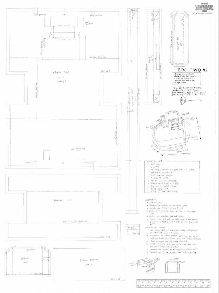 (TWO) Adam Savage - Sewing Pattern EDC Bag TWO | PDF