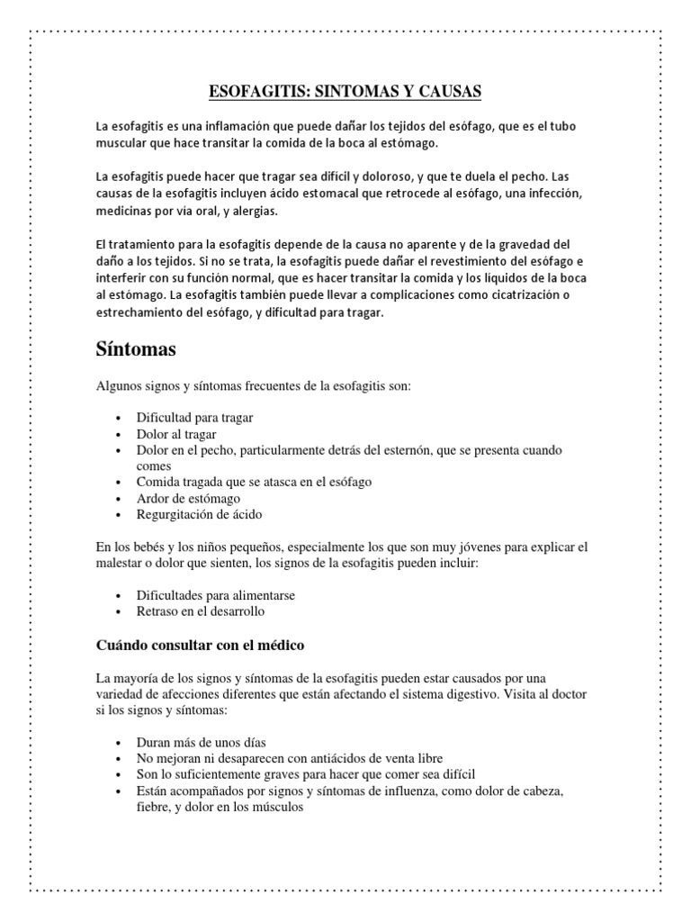 Esofagitis Causas | PDF | Alergia | La enfermedad por reflujo ...