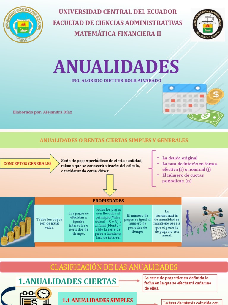 Díaz Alejandra Anualidades PDF | PDF | Finanzas Matemáticas | Interés