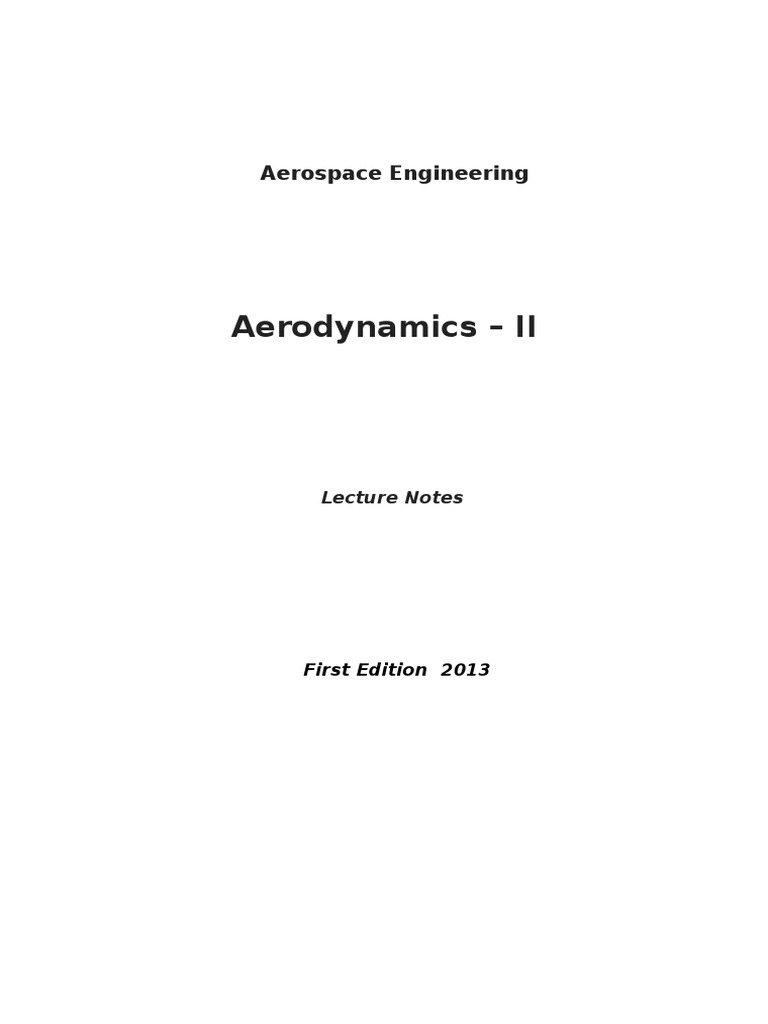 Aerodynamics Ii Lecture Notes Pdf Airfoil Vortices