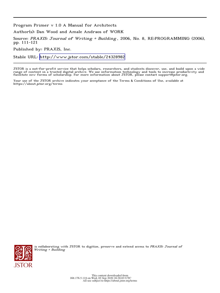 Program Primer PDF | PDF | Architect | Nature