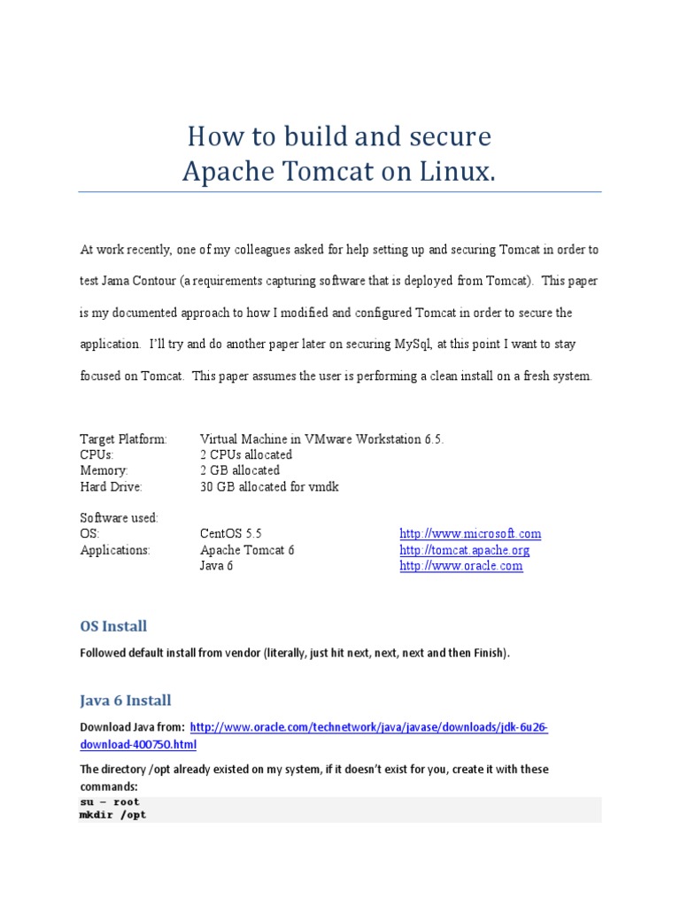 Apache Tomcat - Guia Hardening | PDF | Transport Layer Security | Web Application