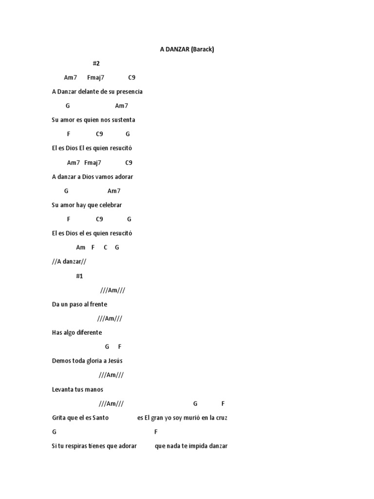 A DANZAR - Acordes Piano | PDF