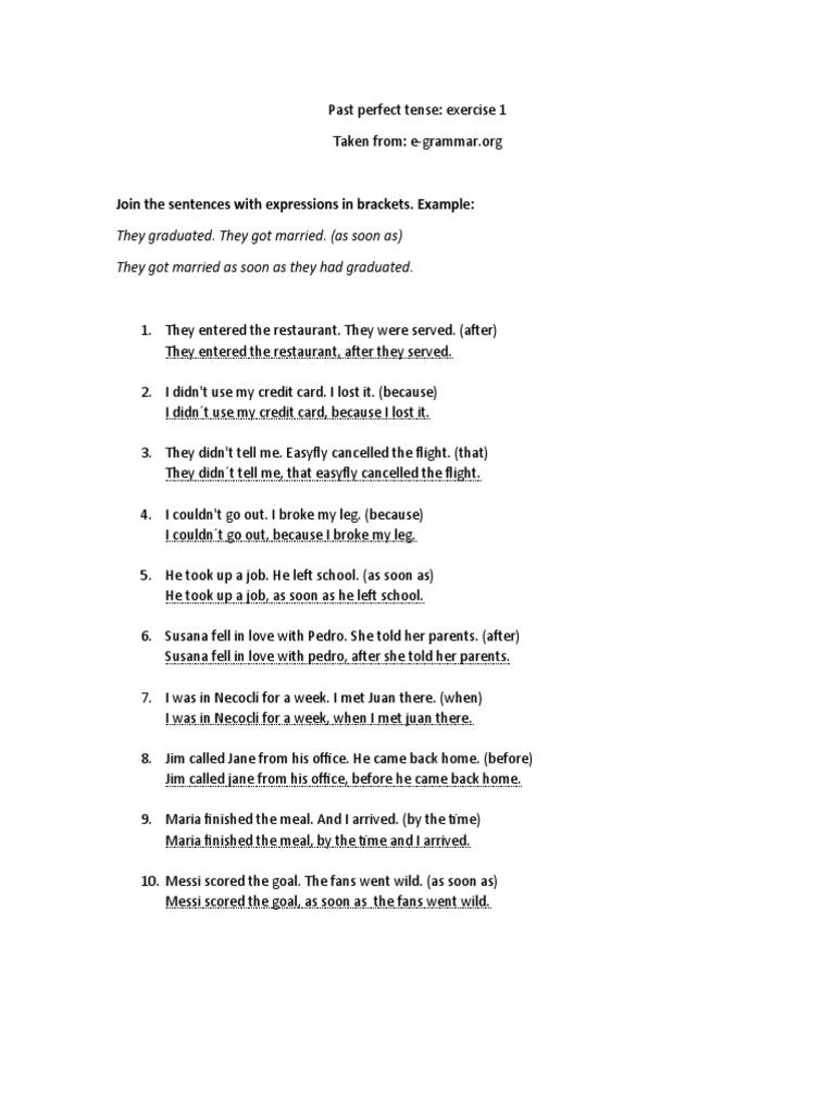 Join The Sentences With Expressions in Brackets. Example | PDF