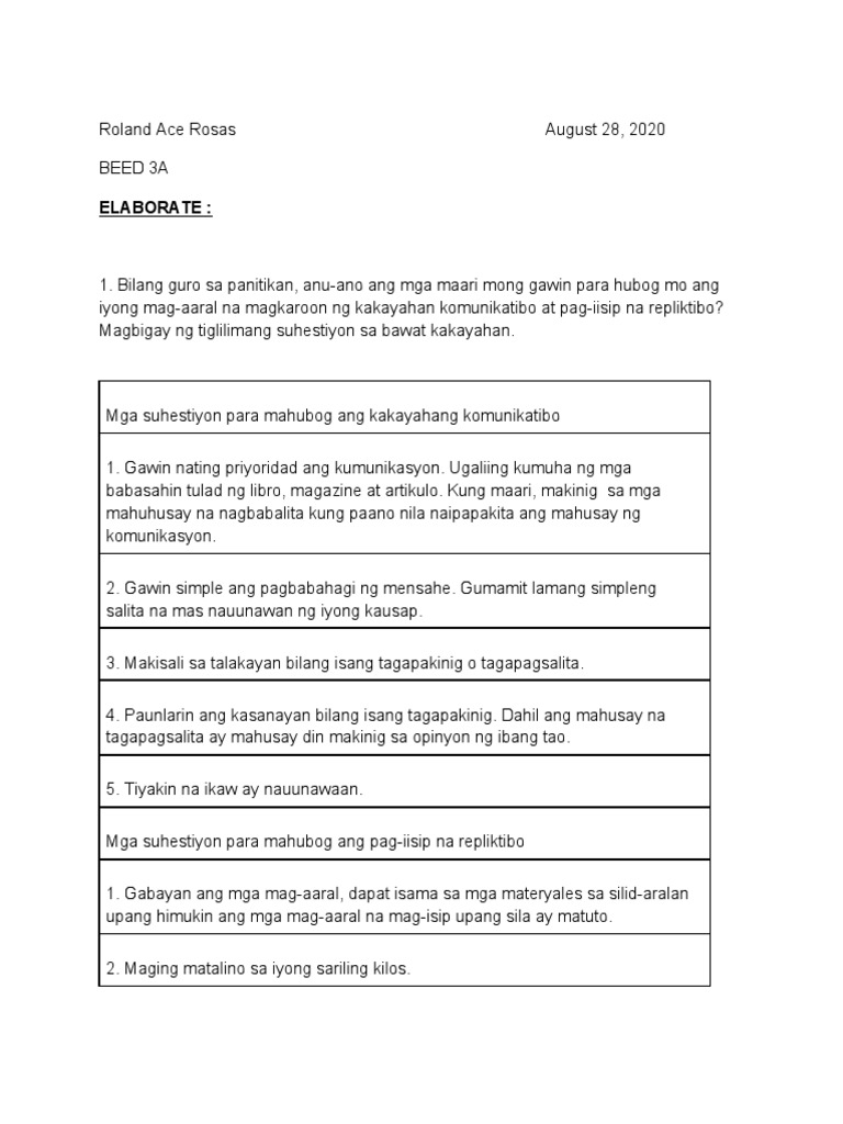 Elaborate Assignment | PDF