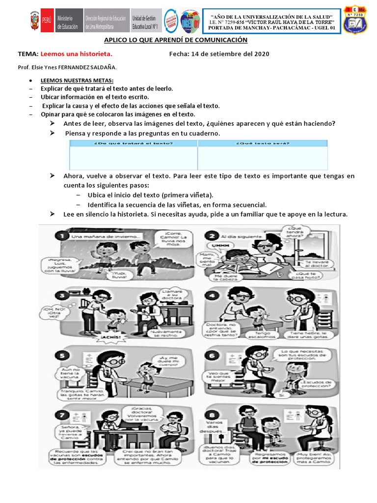 Ficha Leemos Una Historieta | PDF | Cognición | Science