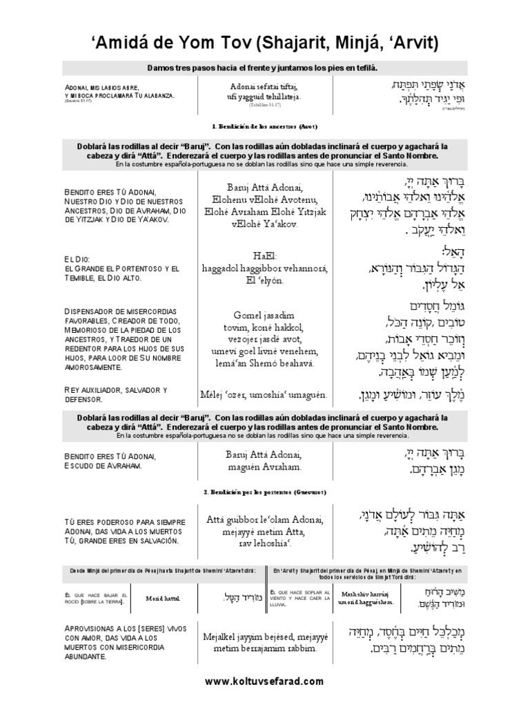 Amidá de Yom Tov PDF | PDF | Teología judía | Ley judía y rituales