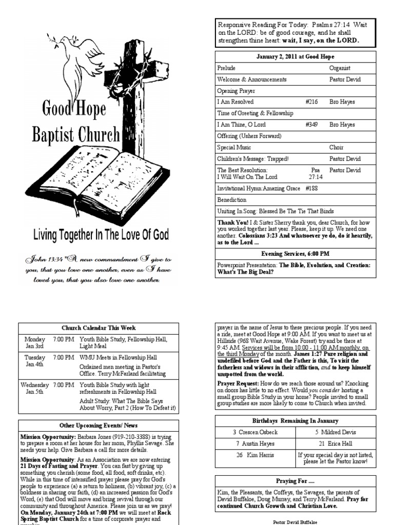 January 2 Service: Waiting on the Lord | PDF | Amazing Grace | Grace In ...