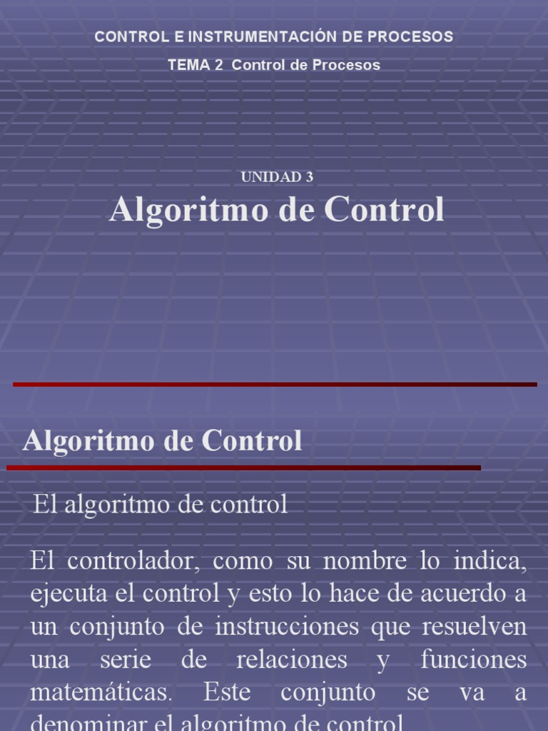 Algoritmo de Control | Descargar gratis PDF | Algoritmos | Integral