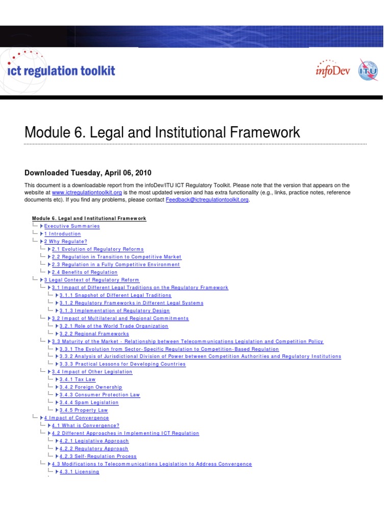 Module+6.+Legal+and+Institutional+Framework - ICT Regulation Toolkit ...