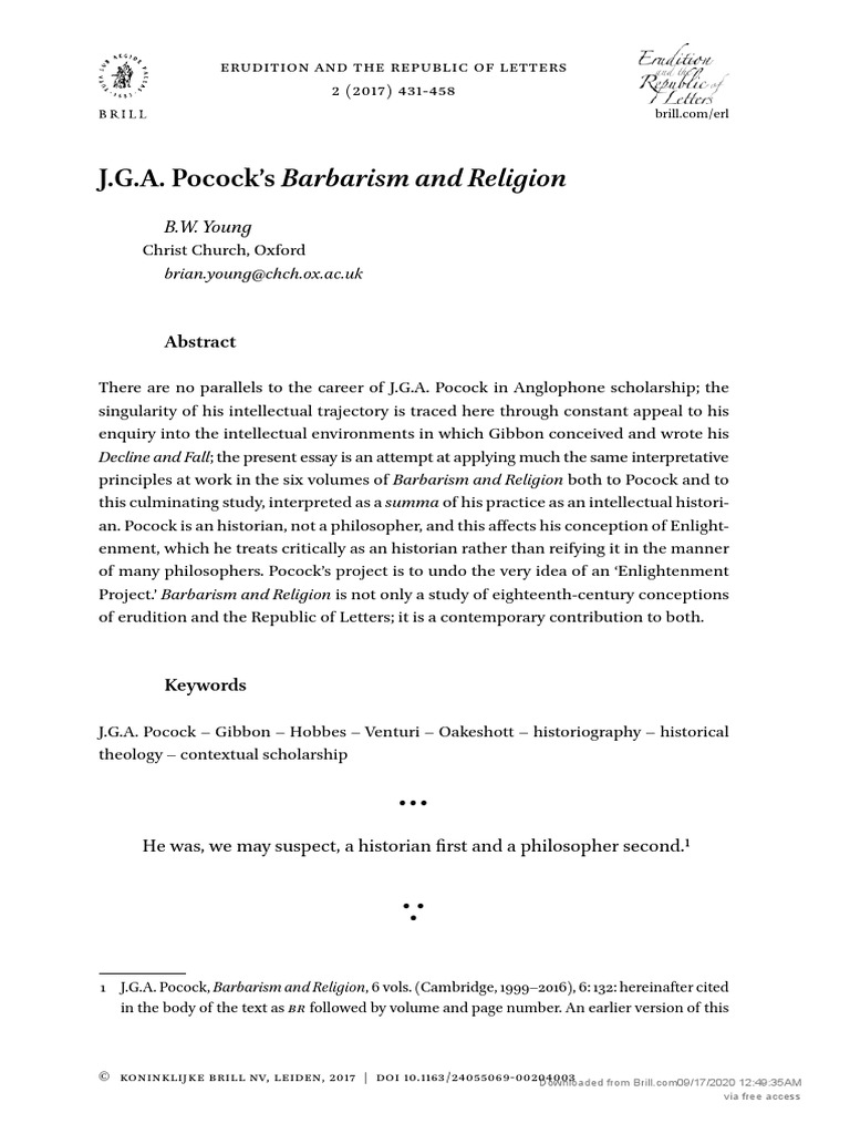 (24055069 - Erudition and The Republic of Letters) J.G.A. Pocock's ...