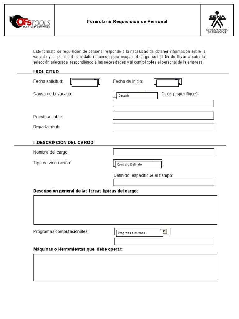 Formato de Requisición de Personal | PDF