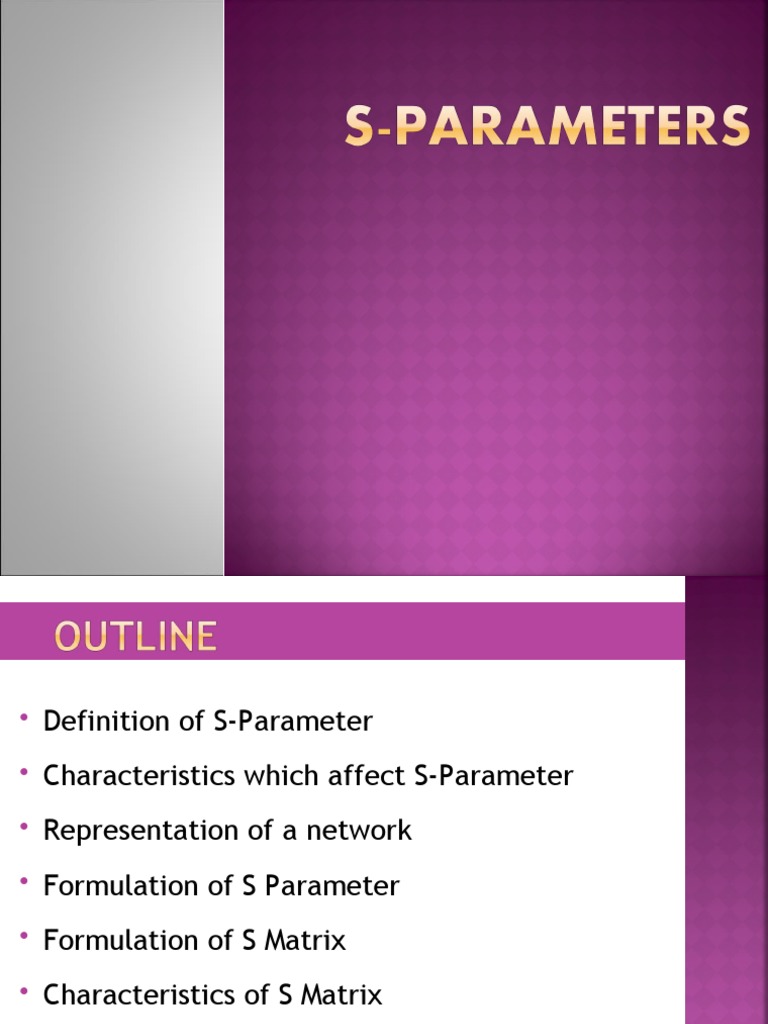 S Parameters | PDF | Electrical Impedance | Applied Mathematics