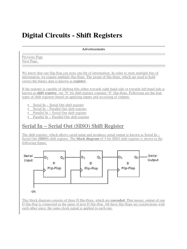 Shift Registers | PDF | Digital Electronics | Electrical Engineering