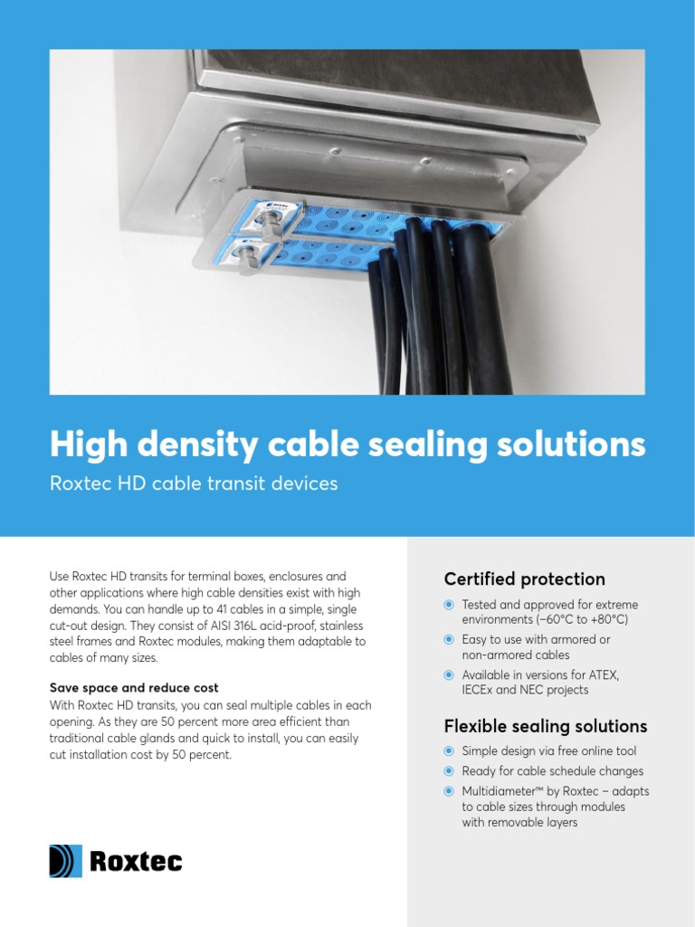 Roxtec Product Sheet HD | PDF | Economic Sectors | Manufactured Goods