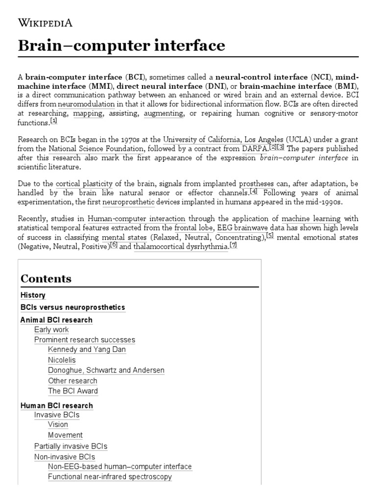 Brain-Computer Interface PDF | PDF | Electroencephalography | Nervous ...