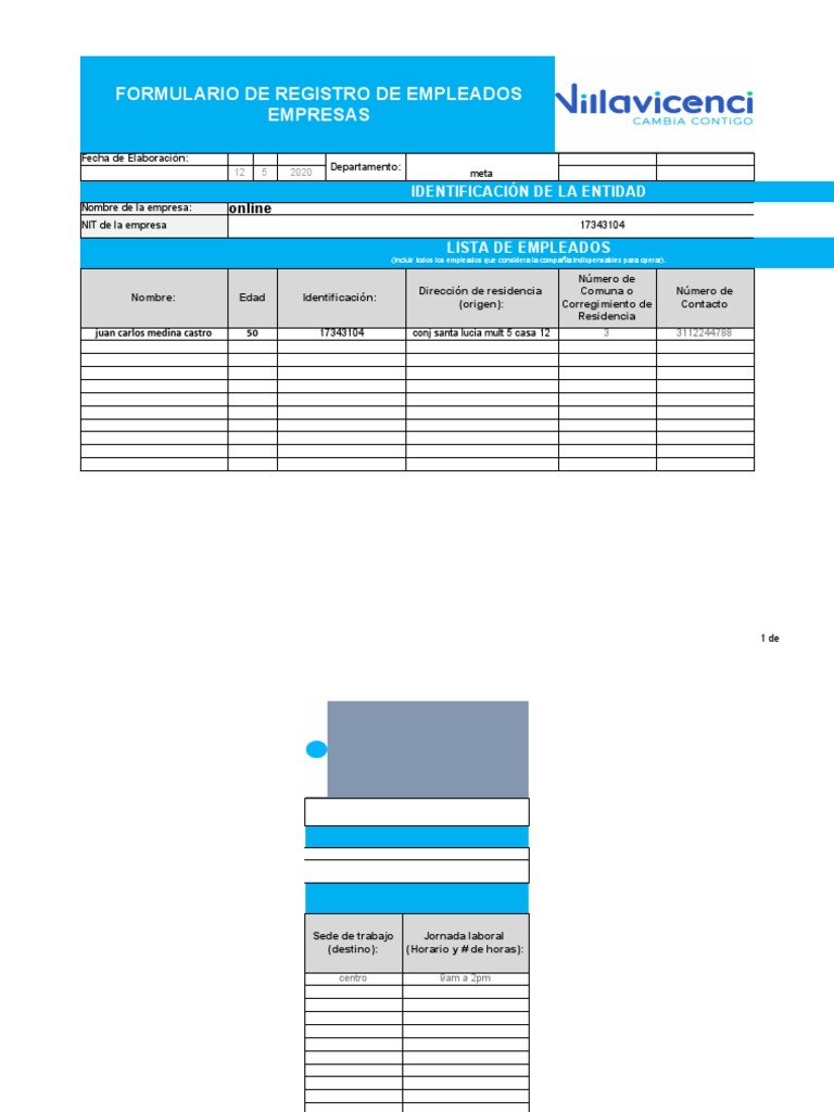 Formulario de Registro de Empleado | PDF