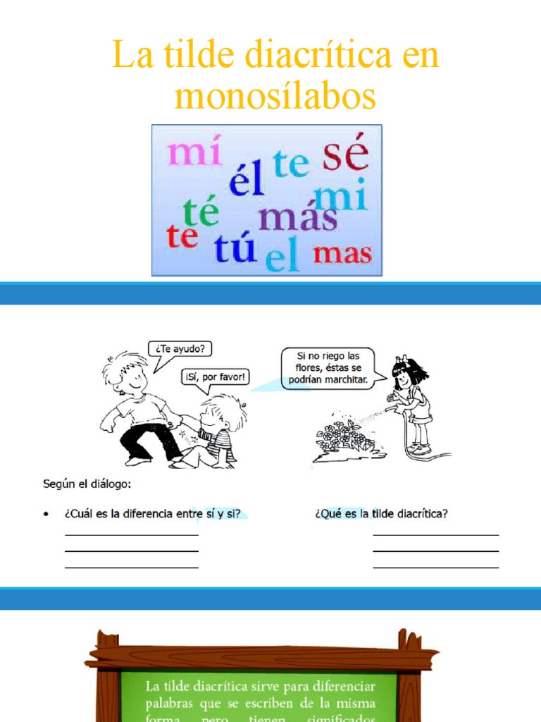 La Tilde Diacrítica en Monosílabos | PDF