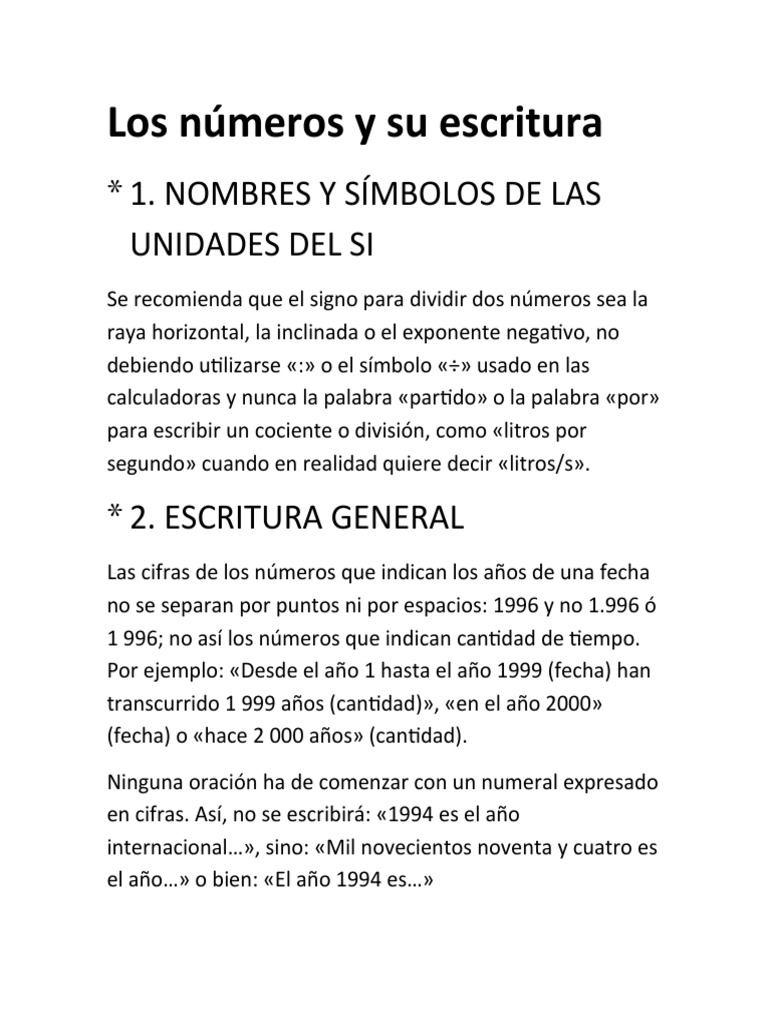 Los Números y Su Escritura | PDF