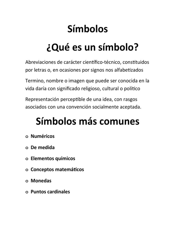 Definición y Tipos de Símbolos | PDF