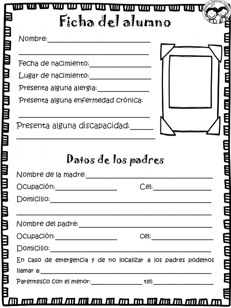 Ficha Del Alumno: Datos de Los Padres | PDF | Aprendizaje ...
