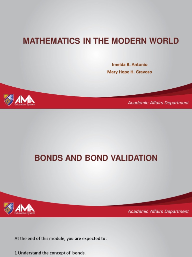 Lesson 12 - Bonds and Validation PDF | PDF