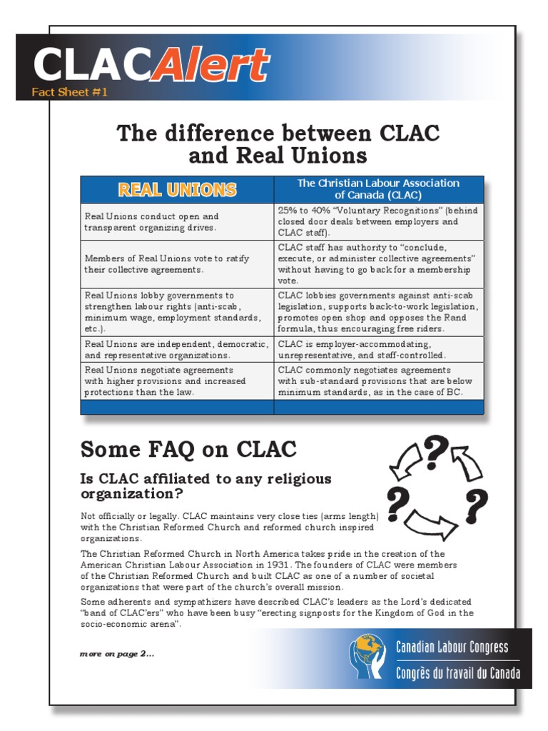Alert: The Difference Between CLAC and Real Unions | PDF | Trade Union ...