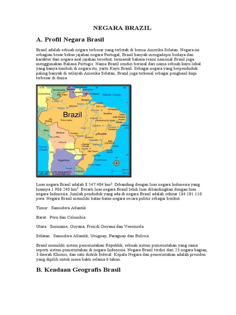 Profil Lengkap Negara Brasil | PDF