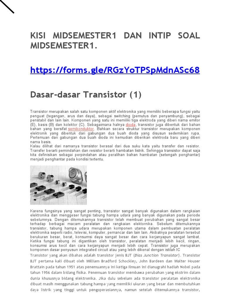 Dasar-dasar Transistor NPN dan PNP | PDF
