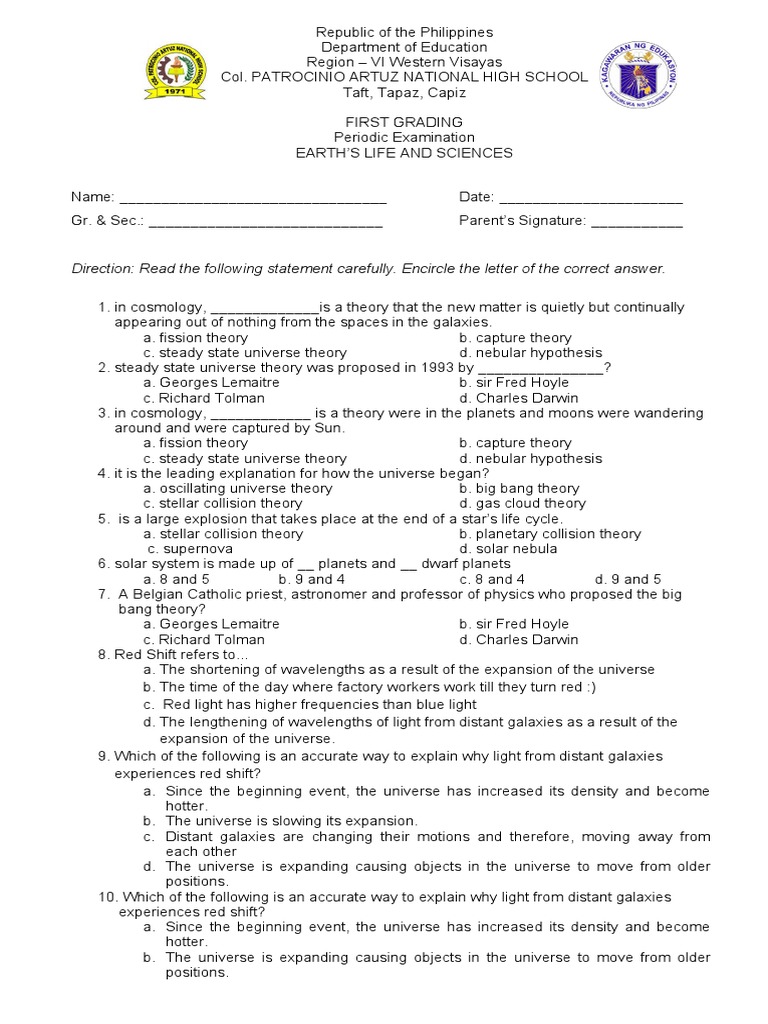 Direction: Read The Following Statement Carefully. Encircle The Letter ...