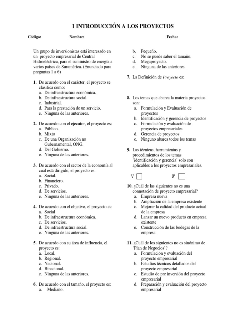 1 Introducción A Los Proyectostest | PDF | Diseño | Evaluación